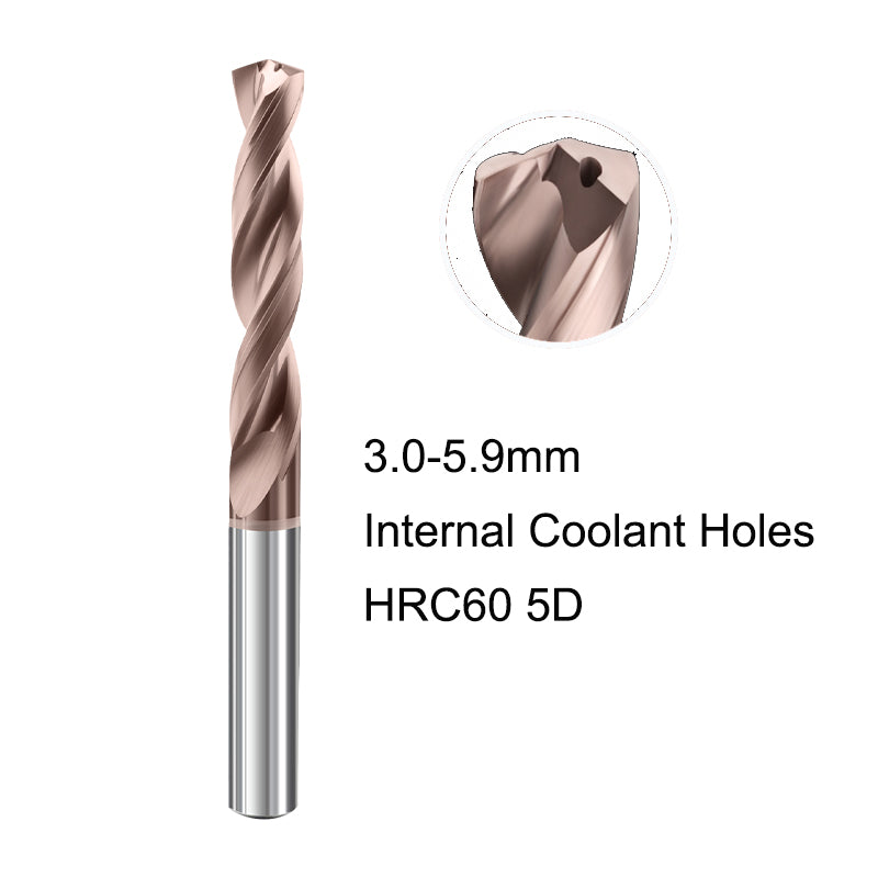 BEYOND HRC60 Internal Coolant Holes 5D Carbide Drills (3.0-5.9mm ...